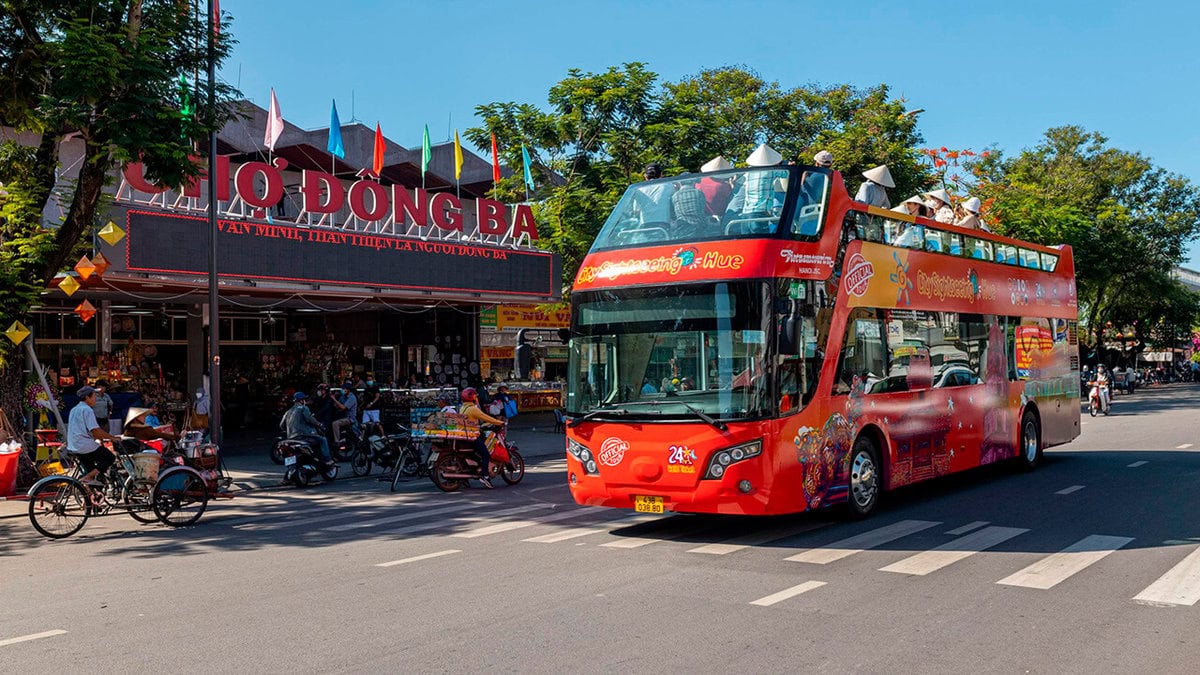 Vé xe bus 2 tầng ngắm cảnh Huế – Hue City Sightseeing – Lá Quê